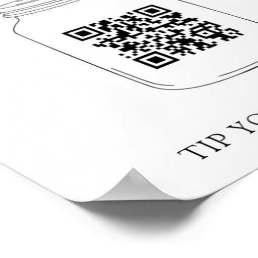 Virtual Tip Jar QR Code Tip Your Bartender Sign | Zazzle