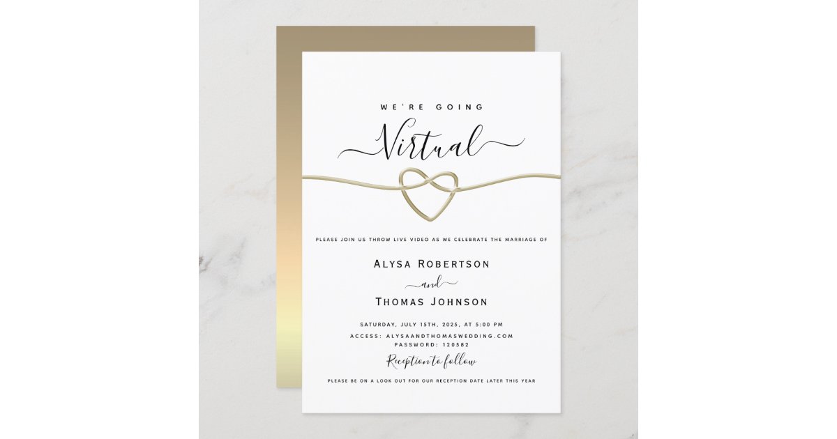 Virtual Wedding Ceremony Invitation | Zazzle