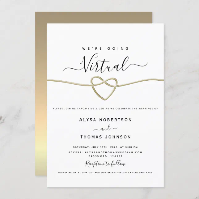 Virtual Wedding Ceremony Invitation | Zazzle