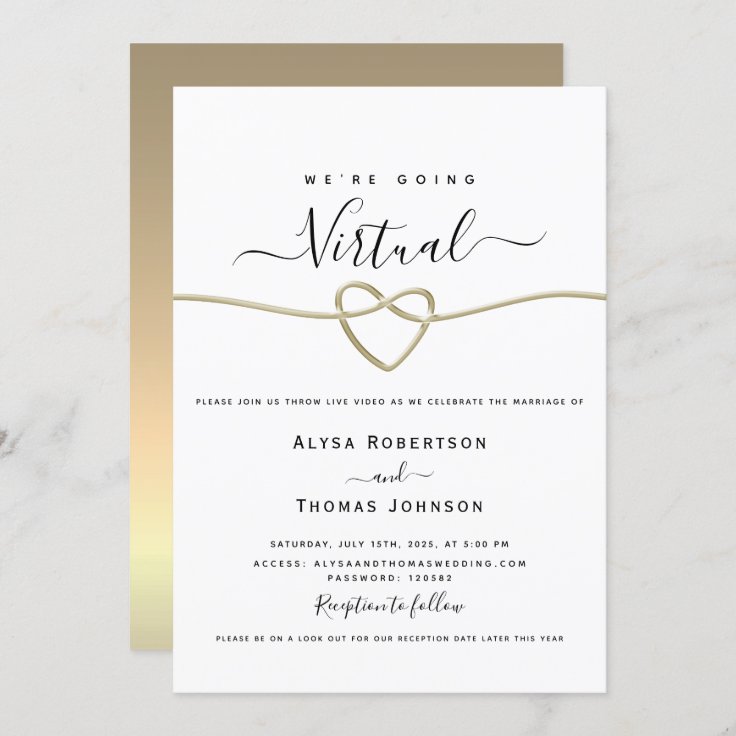 Virtual Wedding Ceremony Invitation | Zazzle
