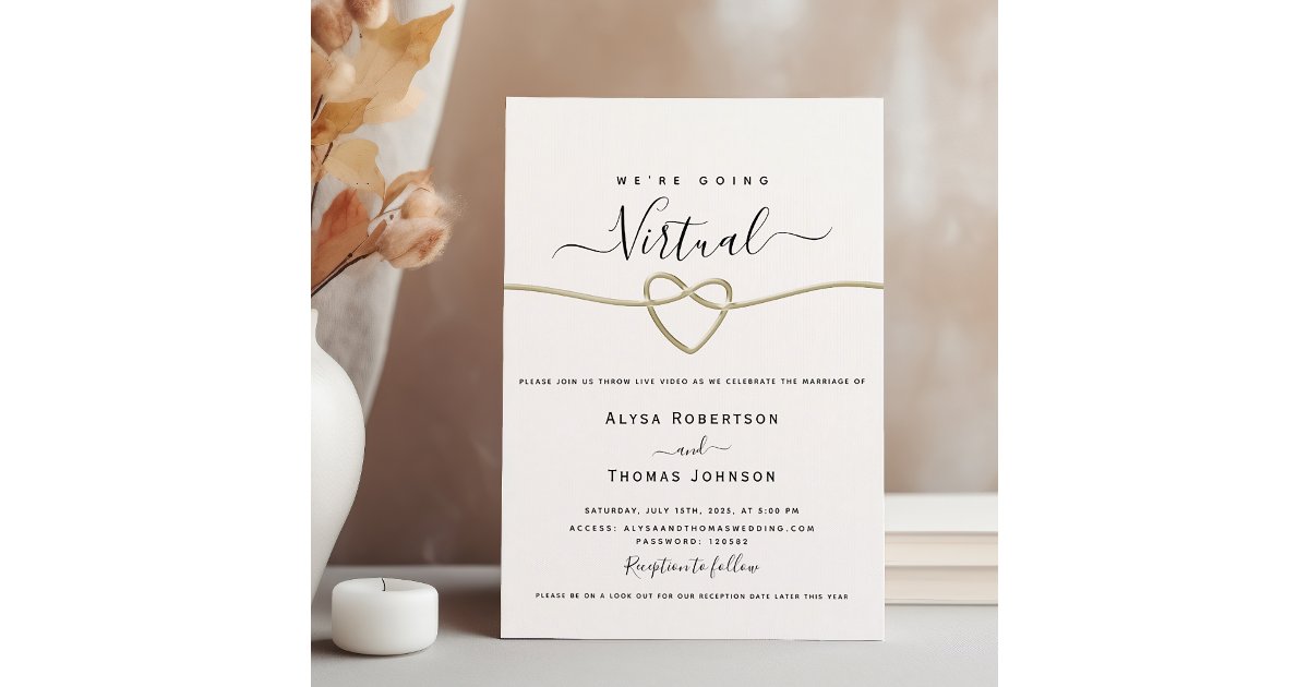 Virtual Wedding Ceremony Invitation | Zazzle