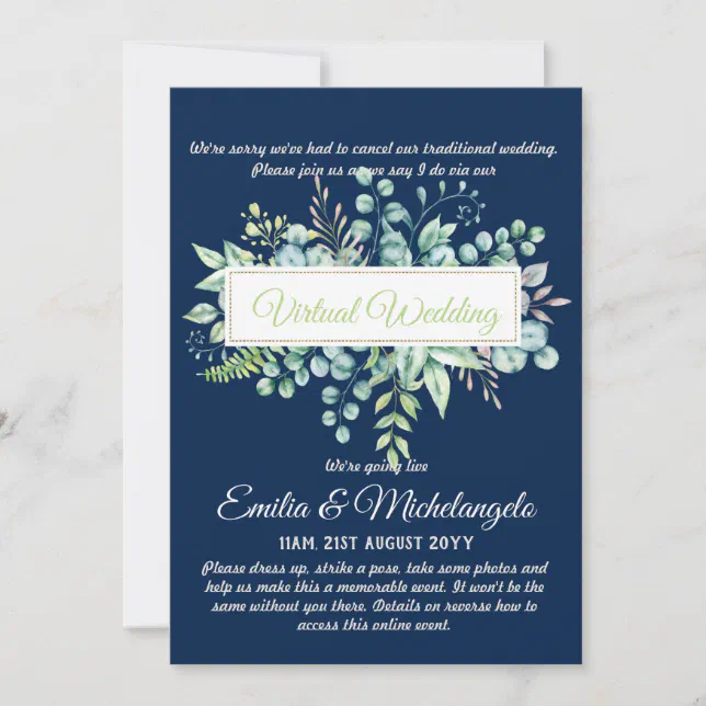 Virtual Wedding Video Chat Live Streaming Invites | Zazzle
