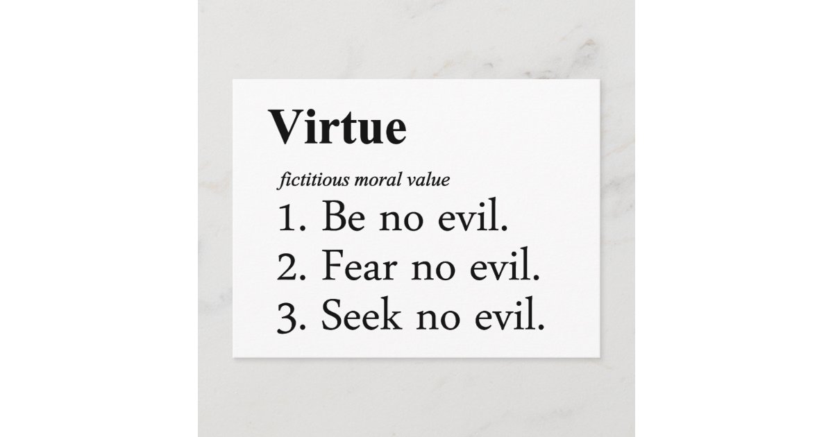 Virtue Definition Postcard | Zazzle