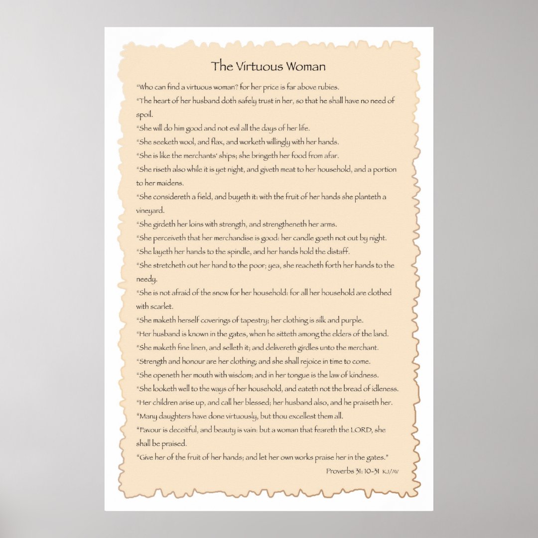 Virtuous Woman Parchment Print | Zazzle