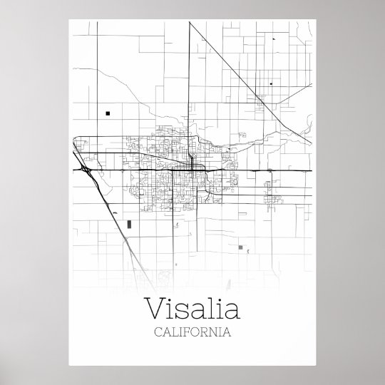 Visalia Map - California - City Map Poster | Zazzle.com