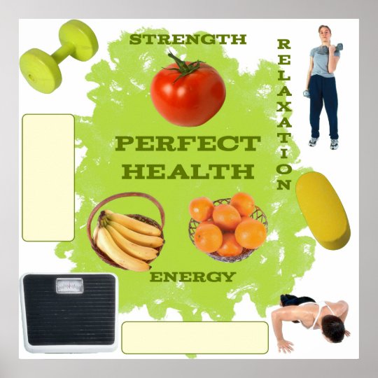 Vision Board for Perfect Health Poster | Zazzle.com