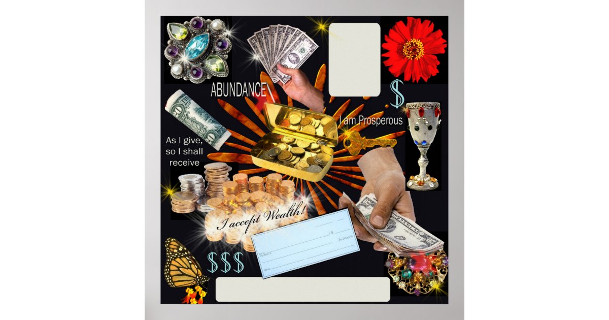 Vision Board for Prosperity Poster | Zazzle