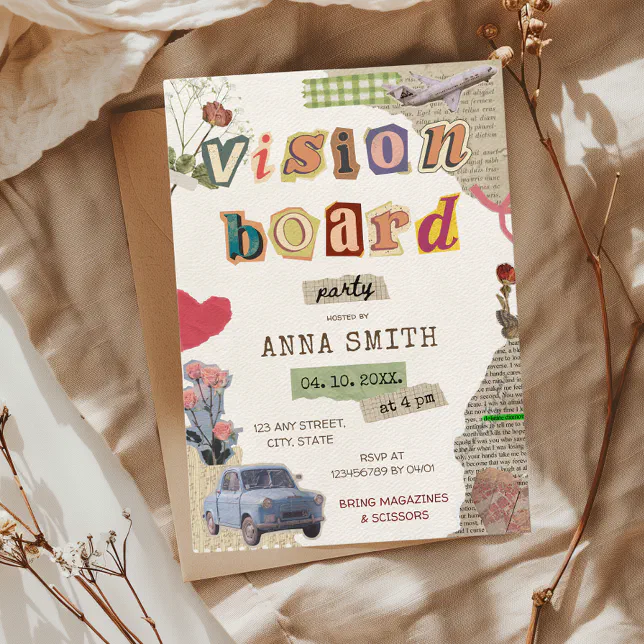 Vision Board Party Girl's Night Invitation | Zazzle