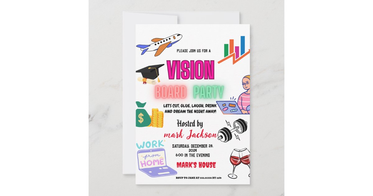 Vision Board Party Invitation, Dream vision Invitation | Zazzle