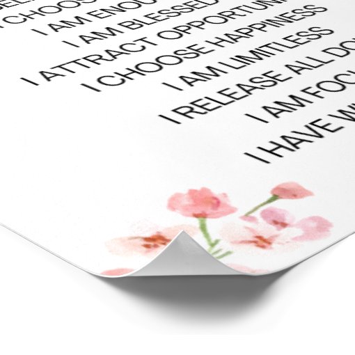 Vision board positive affirmation poster | Zazzle