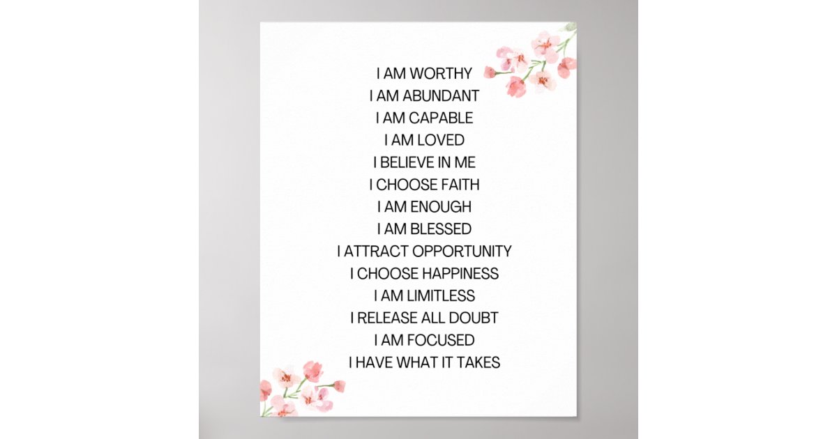 Vision board positive affirmation poster | Zazzle