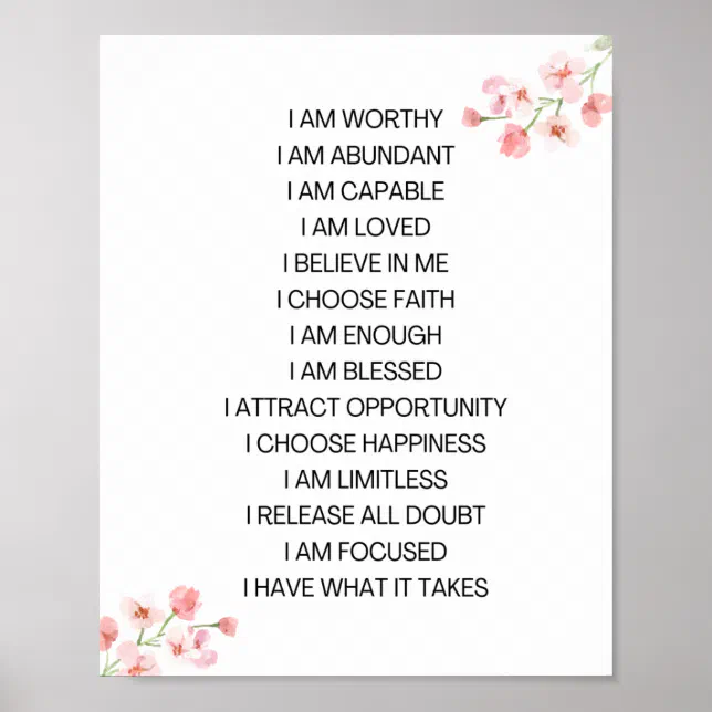 Vision board positive affirmation poster | Zazzle
