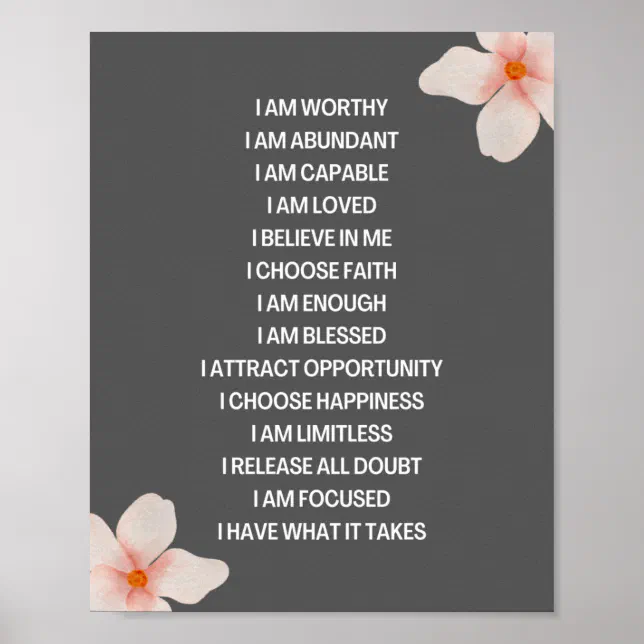 Vision board positive affirmation poster | Zazzle