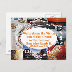 Vision board with Bible verse Write down the Visio Postcard | Zazzle