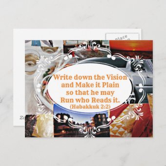 Vision board with Bible verse Write down the Visio Postcard | Zazzle