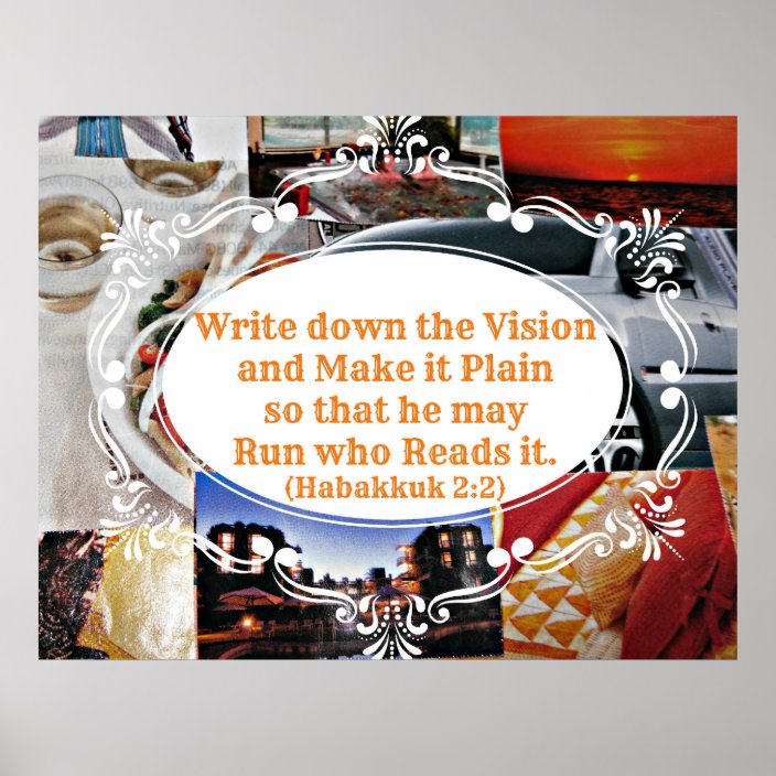 Vision board with Bible verse Write down the Visio Poster | Zazzle.com