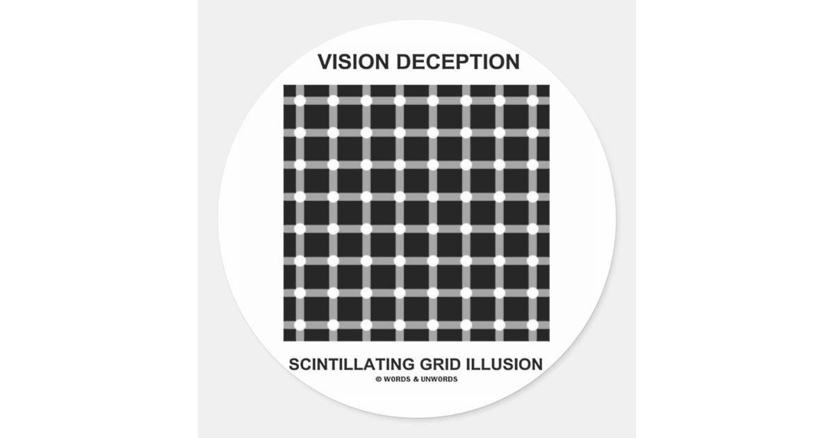Vision Deception Scintillating Grid Illusion Classic Round Sticker | Zazzle
