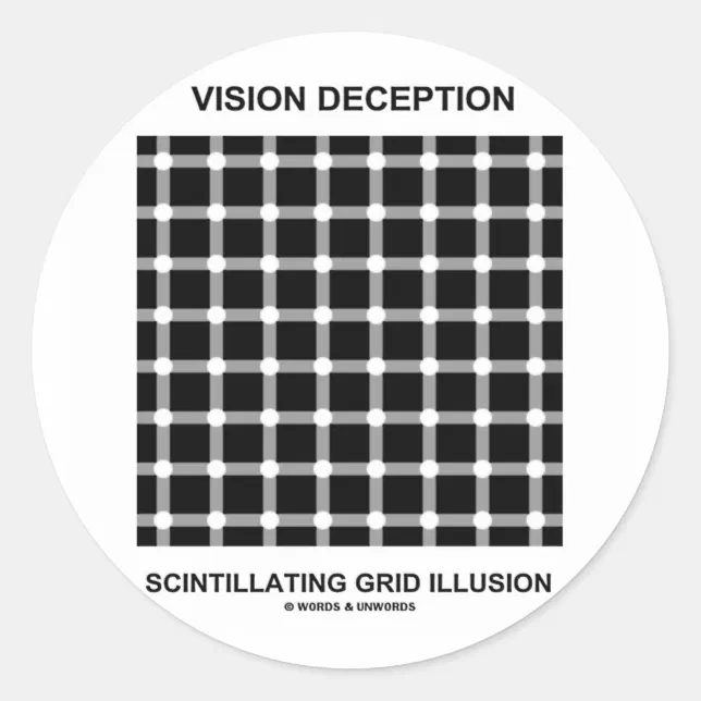 Vision Deception Scintillating Grid Illusion Classic Round Sticker | Zazzle