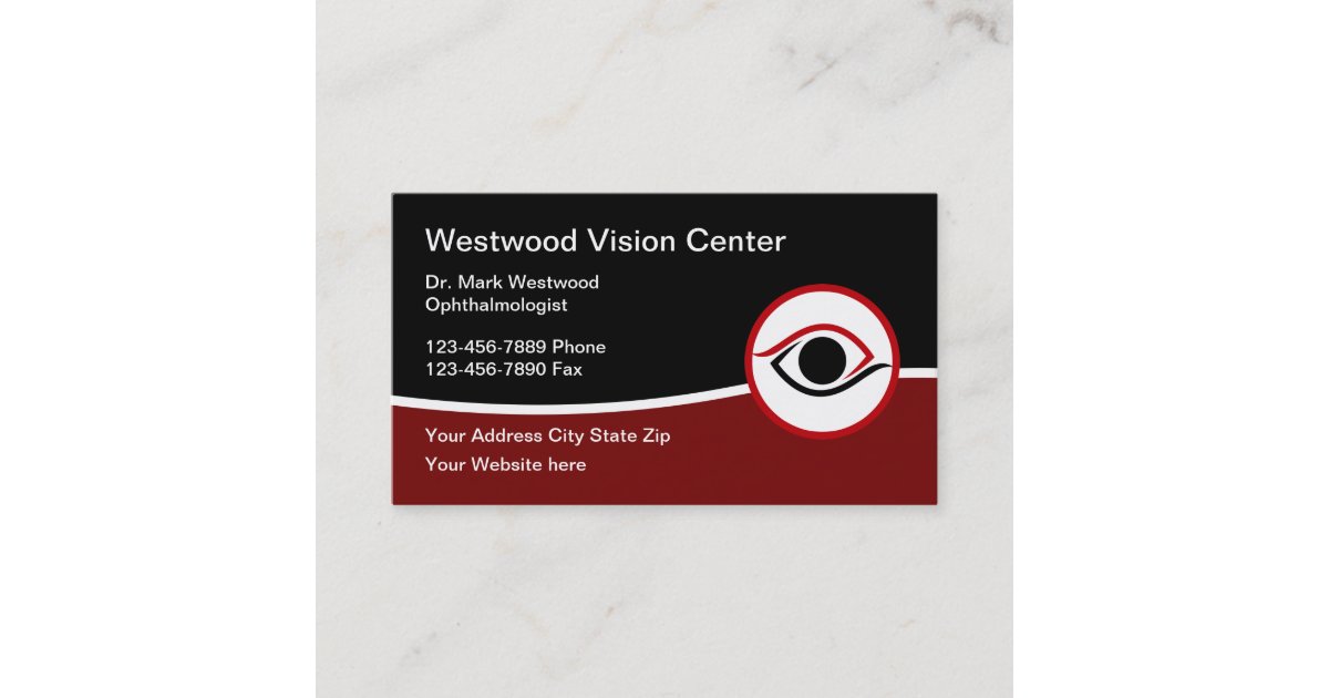 Vision Eye Care Ophthalmologist Business Card | Zazzle