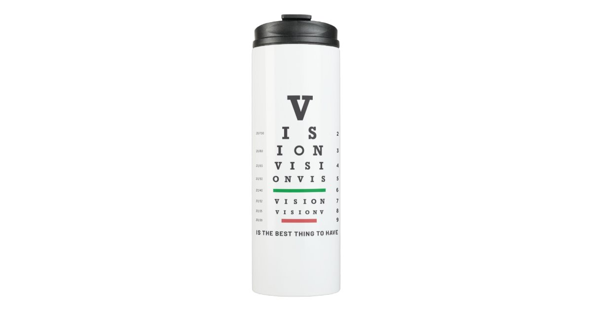 Vision eye chart thermal tumbler | Zazzle