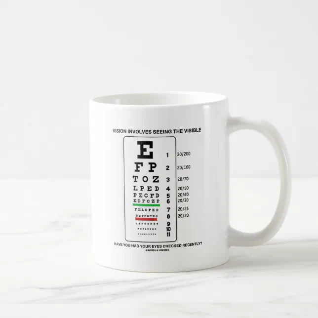 Vision Involves Seeing The Visible (Snellen Chart) Coffee Mug | Zazzle