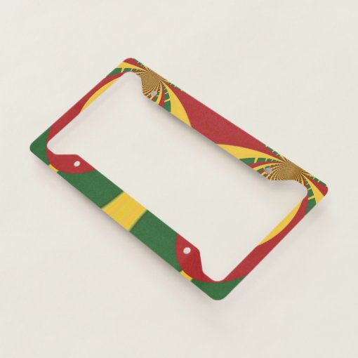 Vision Red Golden Green Rasta Colors Design License Plate Frame | Zazzle