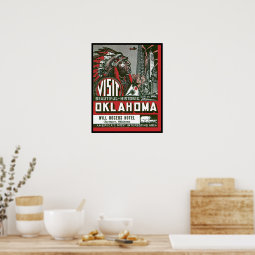 Visit Beautiful Historic Oklahoma Poster | Zazzle