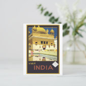 Visit India Vintage Travel Art Postcard | Zazzle