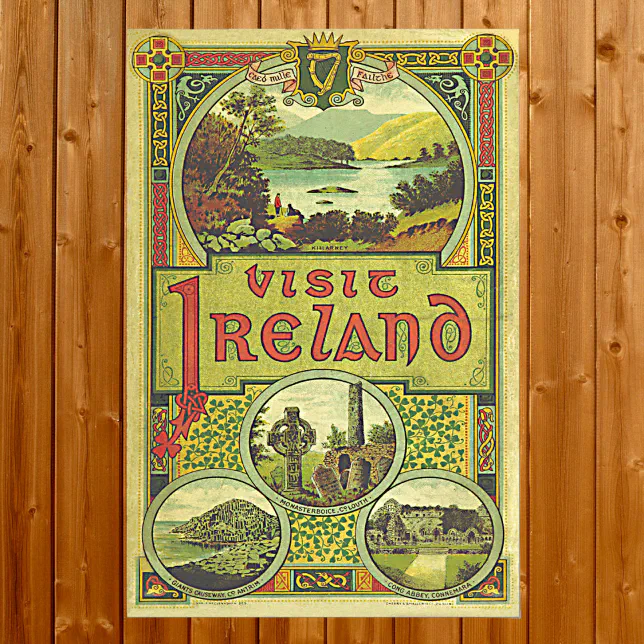 Visit Ireland unique vintage travel Poster | Zazzle