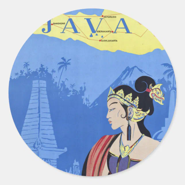 Visit Java Classic Round Sticker | Zazzle