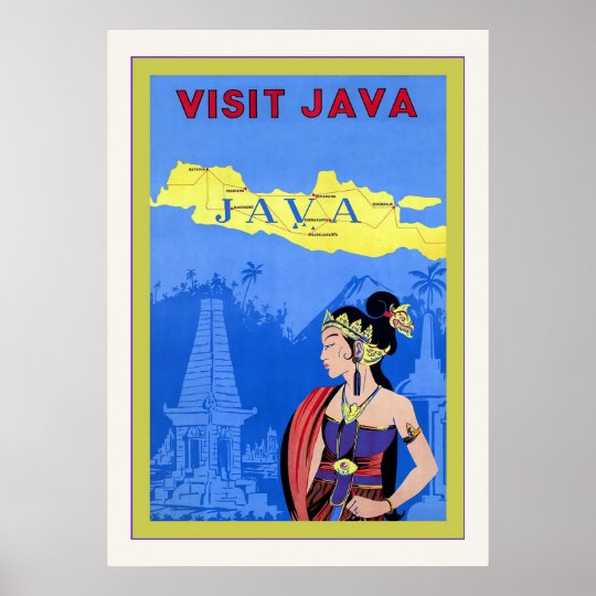 Visit Java ~ Vintage Travel Poster | Zazzle