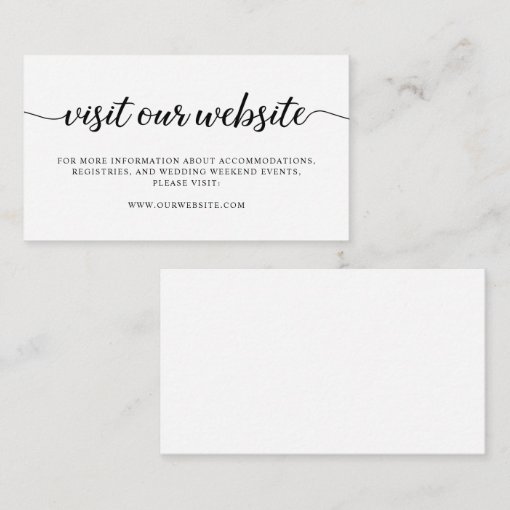 Visit Our Website Wedding Invitation Insert Card | Zazzle
