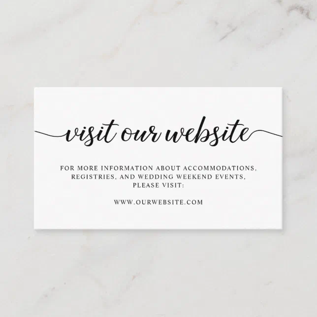 Visit Our Website Wedding Invitation Insert Card | Zazzle