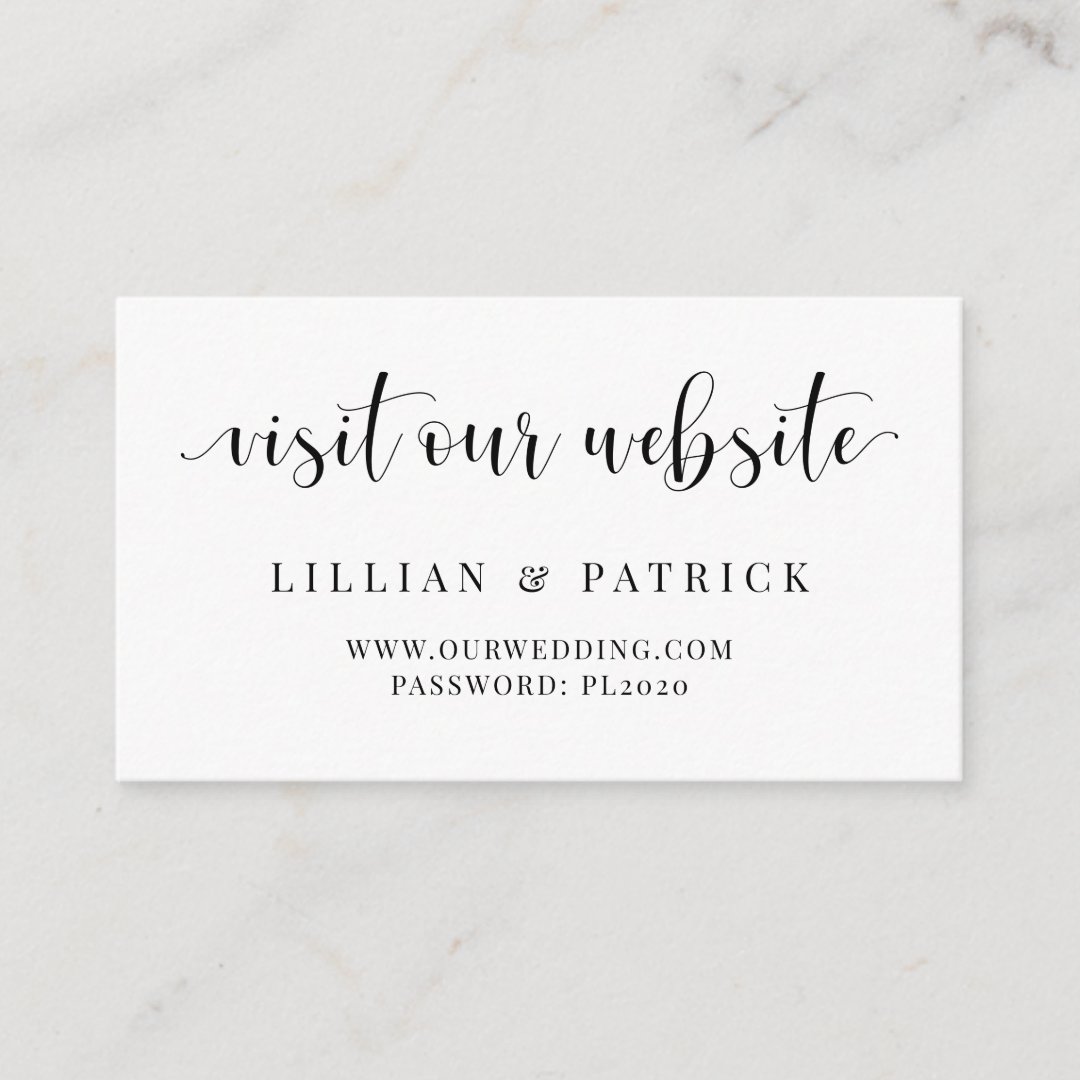 Visit Our Website Wedding Invitation Insert Card | Zazzle