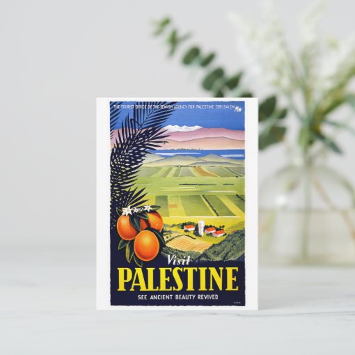 "Visit Palestine" Vintage Travel Poster Postcard | Zazzle