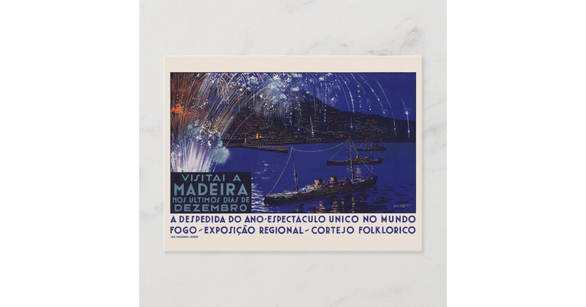 Visitai a Madeira Portugal Vintage Poster 1939 Postcard | Zazzle