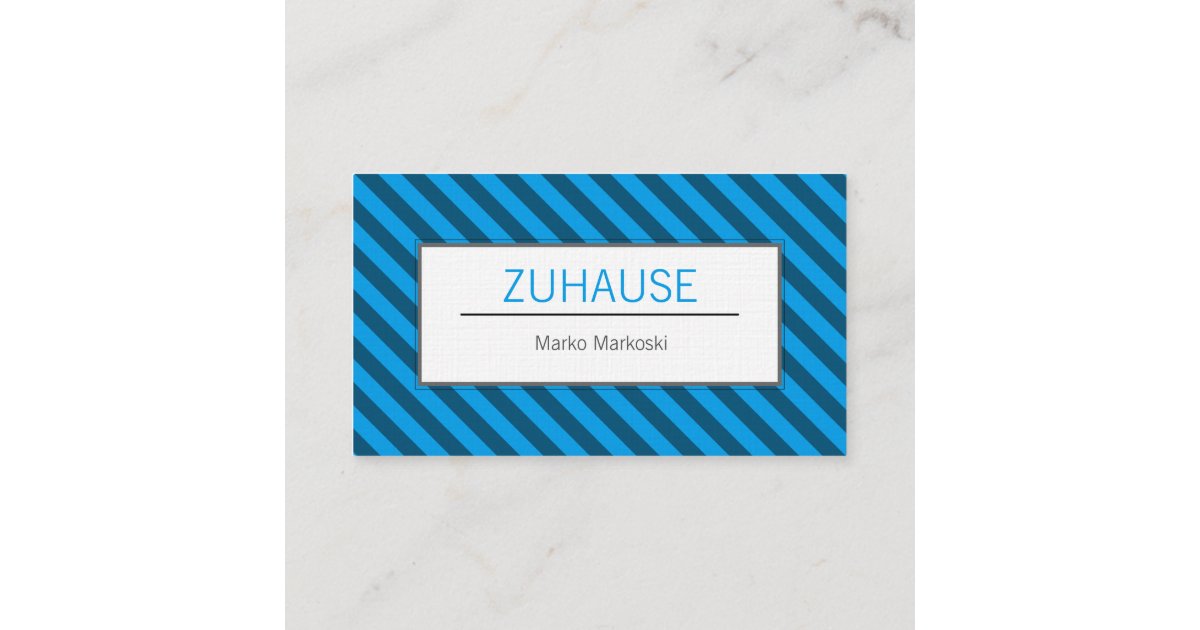 Visitenkarte blau gestreift business card | Zazzle