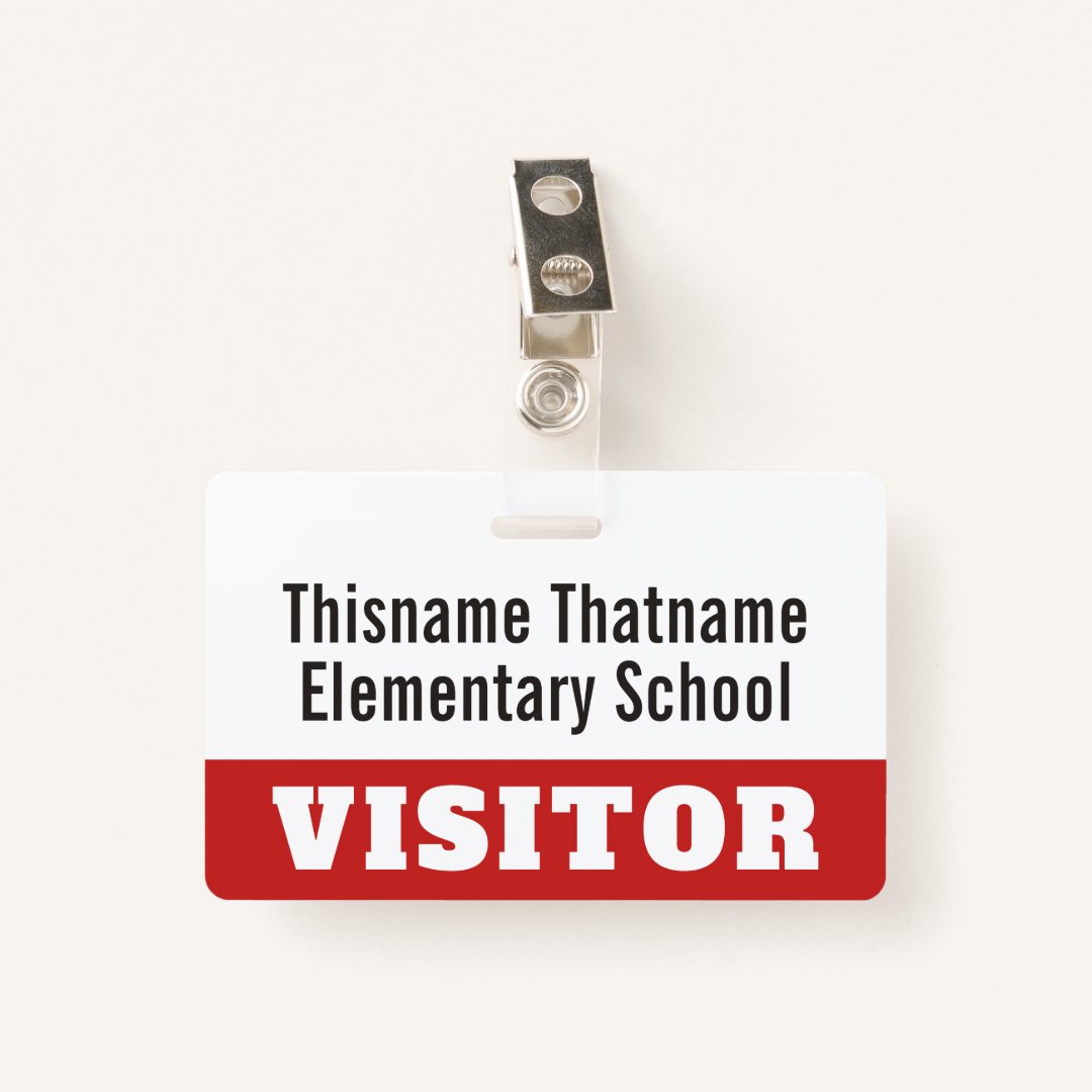 Visitor Badge - Parents Schools - CAN EDIT COLOR | Zazzle