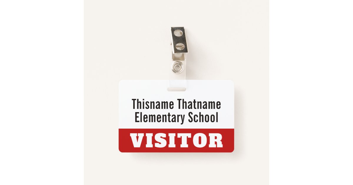 Visitor Badge - Parents Schools - CAN EDIT COLOR | Zazzle