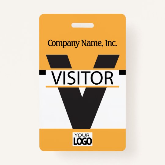 Visitor Badge with your Logo - Gold | Zazzle.com