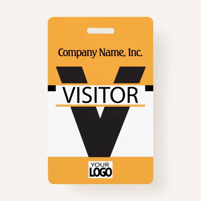 Visitor Badge with your Logo - Gold | Zazzle