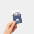 Visitor Blue Company Logo Visitor Pass ID Badge | Zazzle