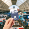 Visitor Blue Company Logo Visitor Pass ID Badge | Zazzle
