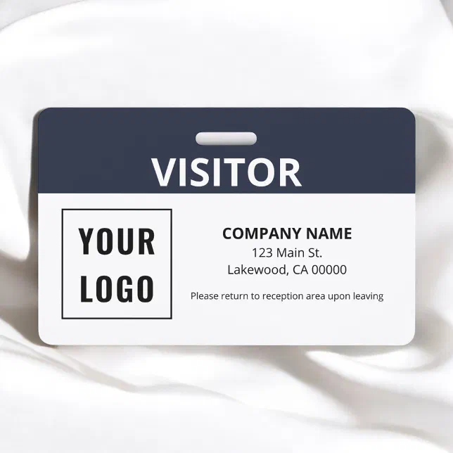 Visitor Pass Simple Logo ID Badge | Zazzle