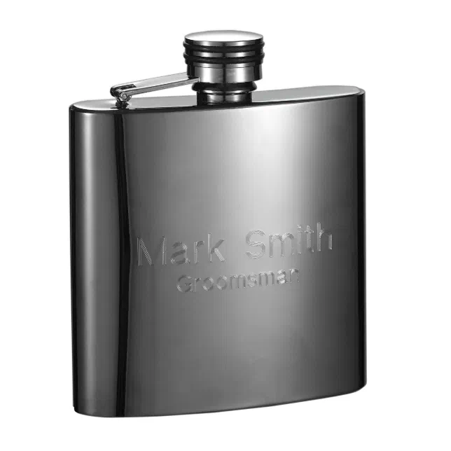 Visol Personalized Liquor Flask - Gunmetal 6 oz | Zazzle