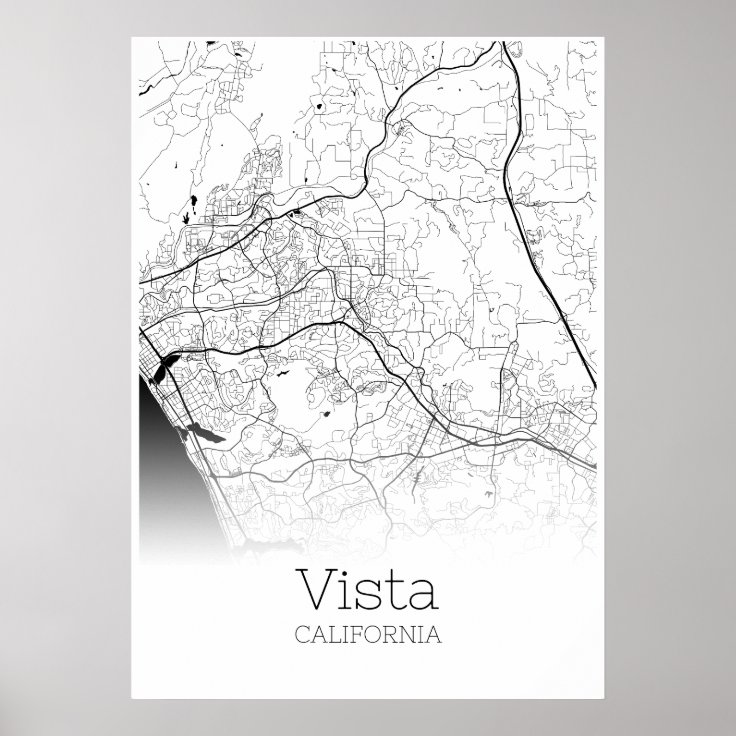 Vista Map - California - City Map Poster | Zazzle