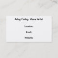 VISUAL ARTIST BUSINESS CARD | Zazzle