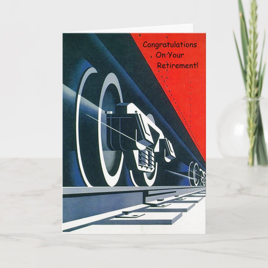 Visual Deco Train Retirement Congratulations End Card | Zazzle