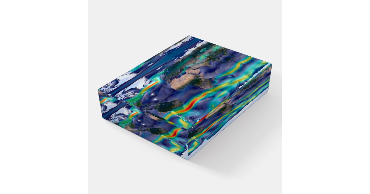 Visualization Of Global Winds. Paperweight | Zazzle