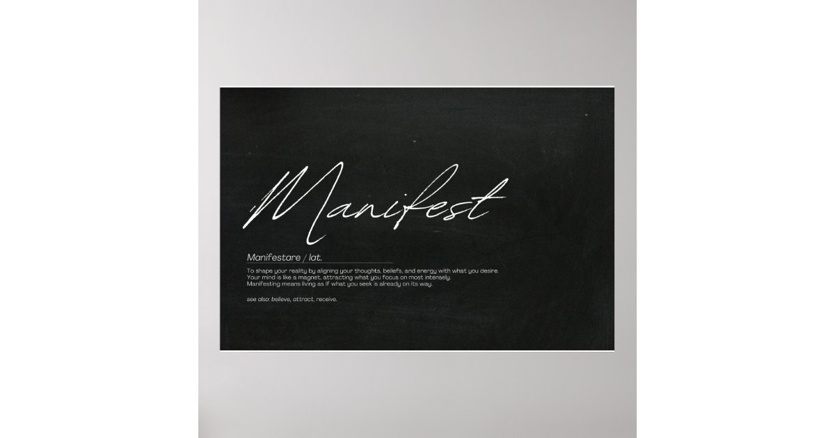Visualize, Create, Manifest: Inspirational Art Poster | Zazzle